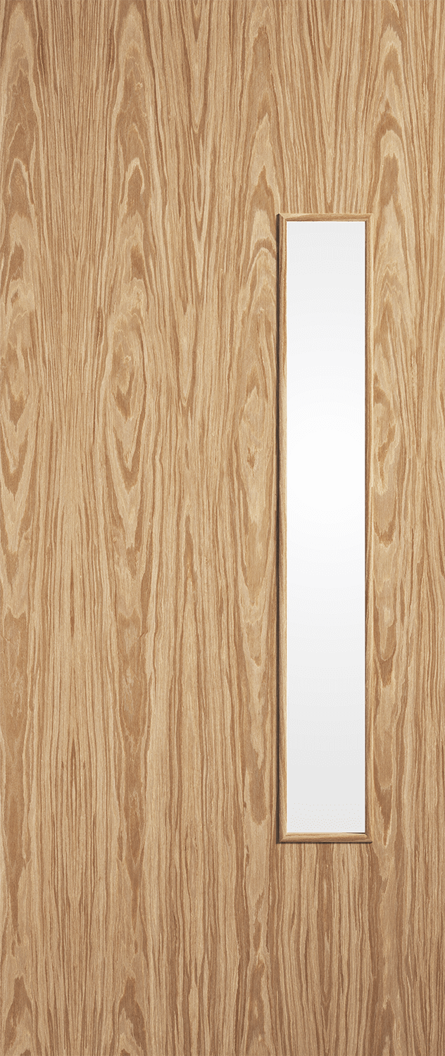 LPD Pre-Finished Oak Flush 18G Glazed FD30 Fire Door