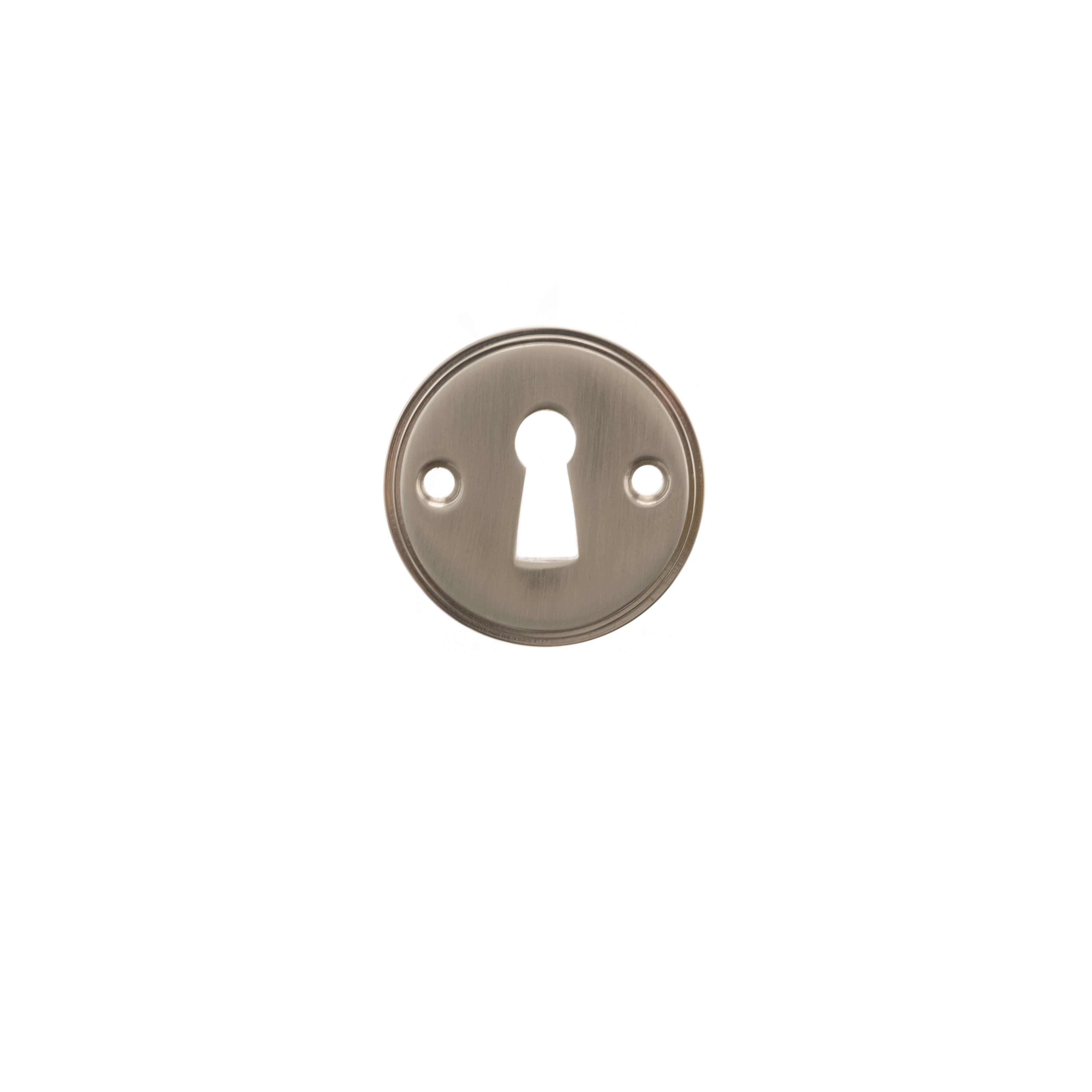 Atlantic Solid Brass Open Key Hole Escutcheon - Satin Nickel