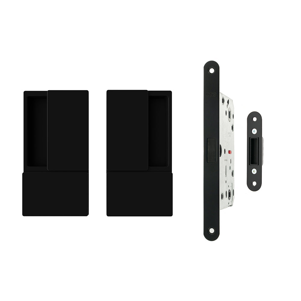 Atlantic AGB Wave Flush Door Handle & Latch Set - Matt Black