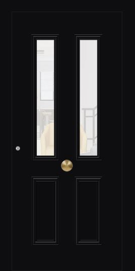 SL75 Design 2010 Traditional Aluminium Door Jet Black RAL 9005