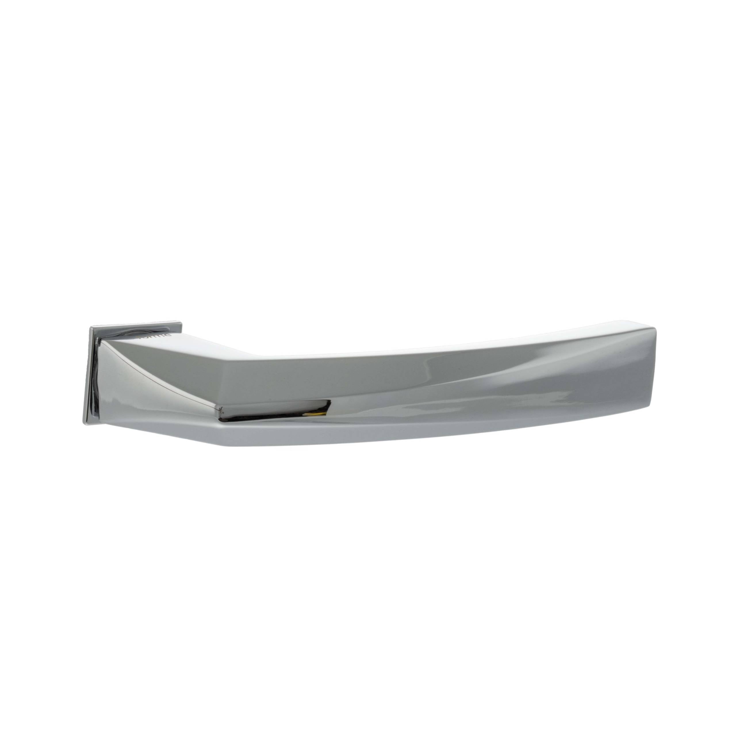 Forme Crystal Lever Door Handle on Concealed Square Rose - Polished Ch