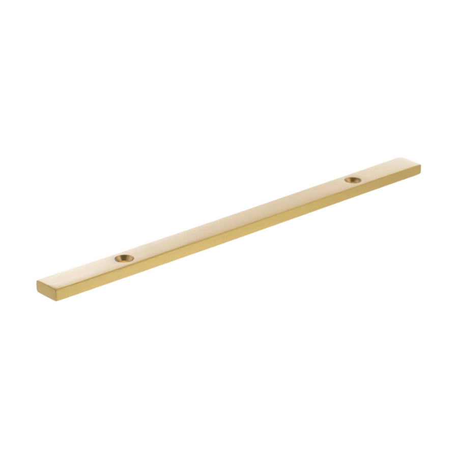Millhouse Brass Long Narrow Cabinet Handle Backplate 128mm - Satin Bra