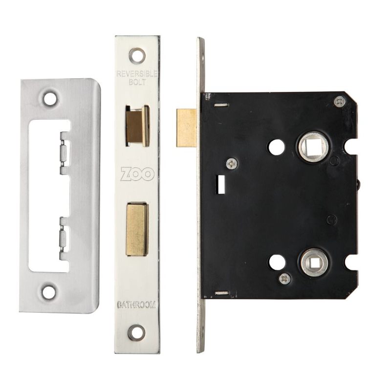 Zoo Bathroom Lock 3" - 57mm c/c-Satin Stainless